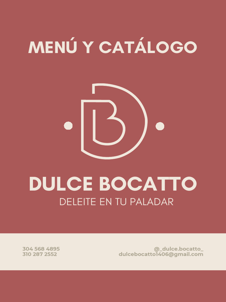 Menú de Galletas Artesanales Dulce Bocatto | PDF