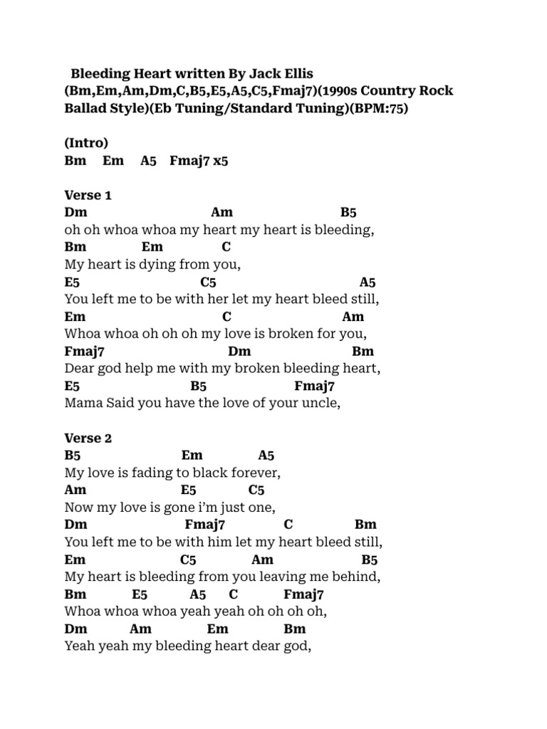 Bleeding Heart (1990s Style Country Rock Ballad) | PDF | Popular Music ...
