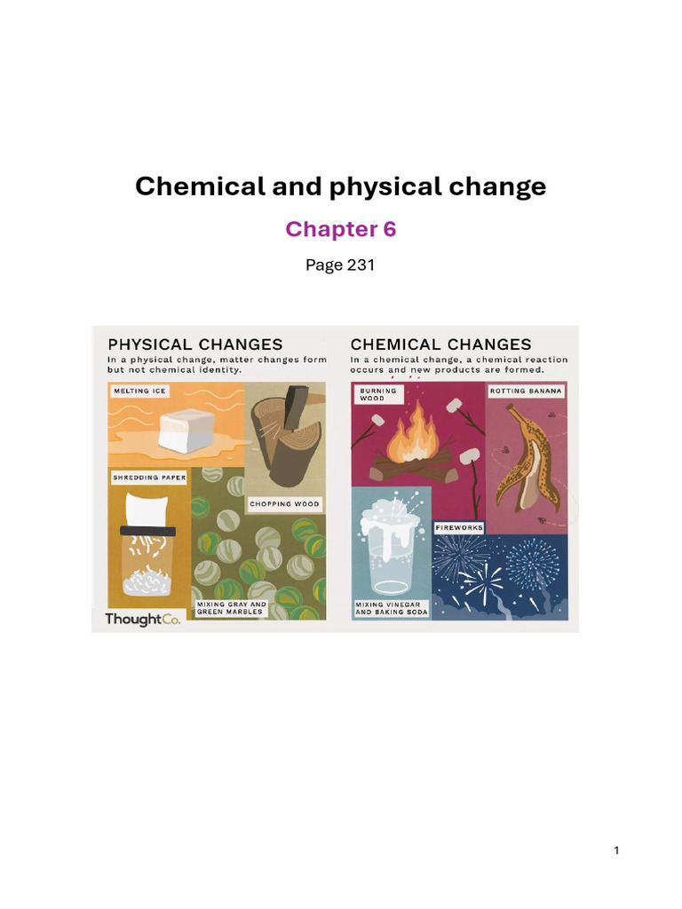 Physical and Chemical Change Student Booklet 2025 | PDF | Chemical ...