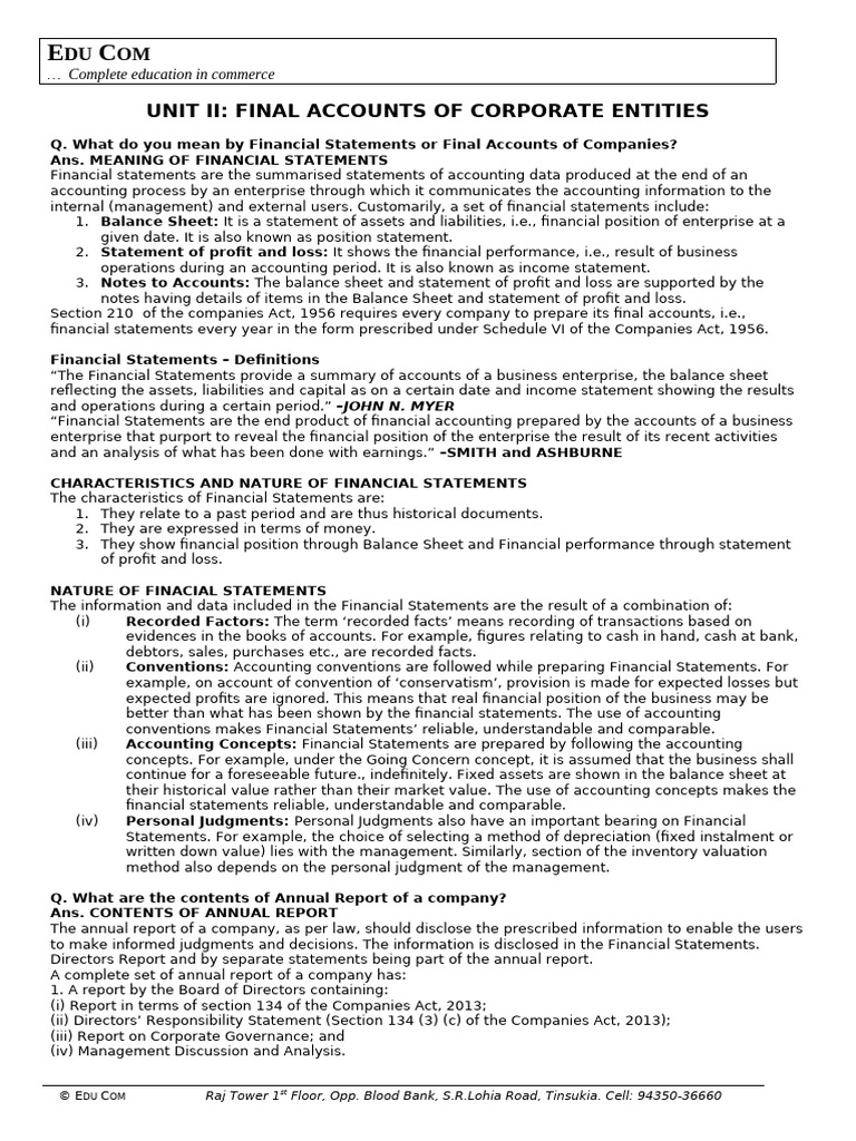 Understanding Corporate Financial Statements | PDF | Bad Debt | Expense