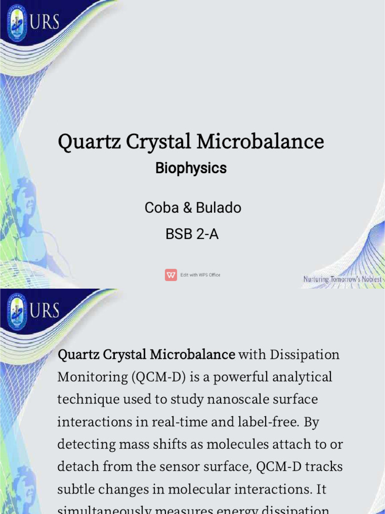 Quartz Crystal Microbalance | PDF | Physical Sciences | Applied And ...