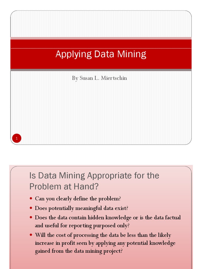 Applying Data Mining | PDF | Statistical Classification | Data Mining