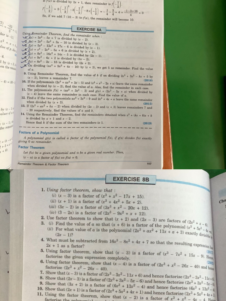 Remainder and Factor Theorem | PDF