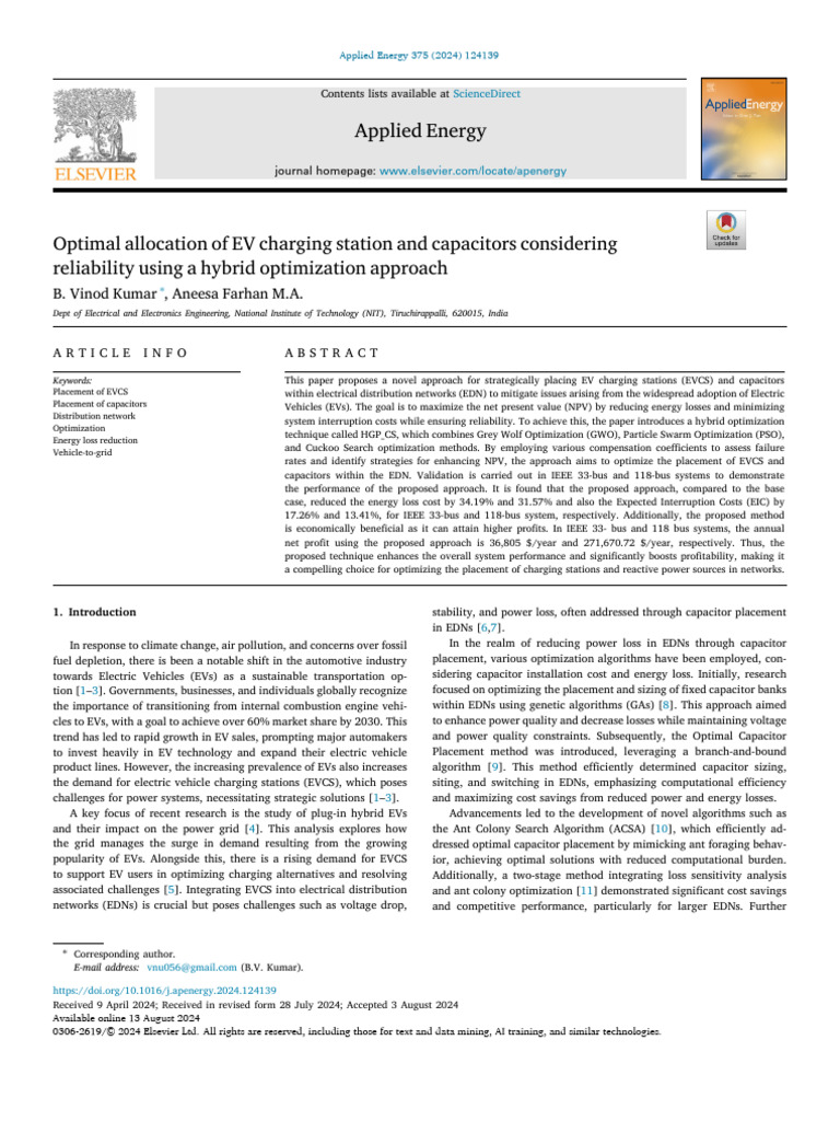 Ev Paper 1-S2.0-S0306261924015228-Main | PDF | Electric Vehicle | Capacitor