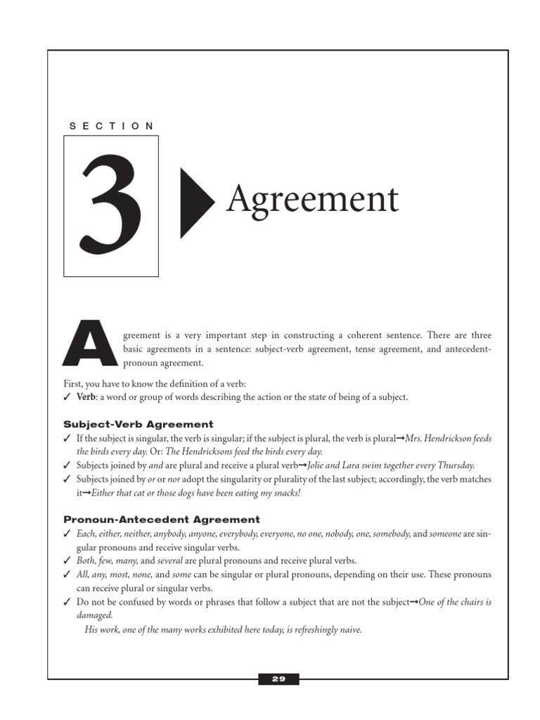 Agreement | PDF | Grammatical Number | Pronoun