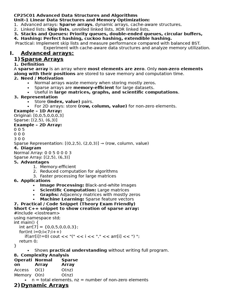 CP25C01 Advanced Data Structures and Algorithms | PDF | Pointer ...