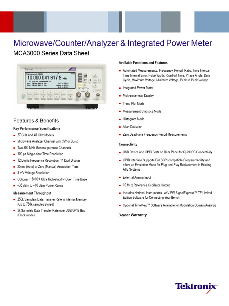 Microwave/Counter/Analyzer & Integrated Power Meter | PDF | Hertz ...