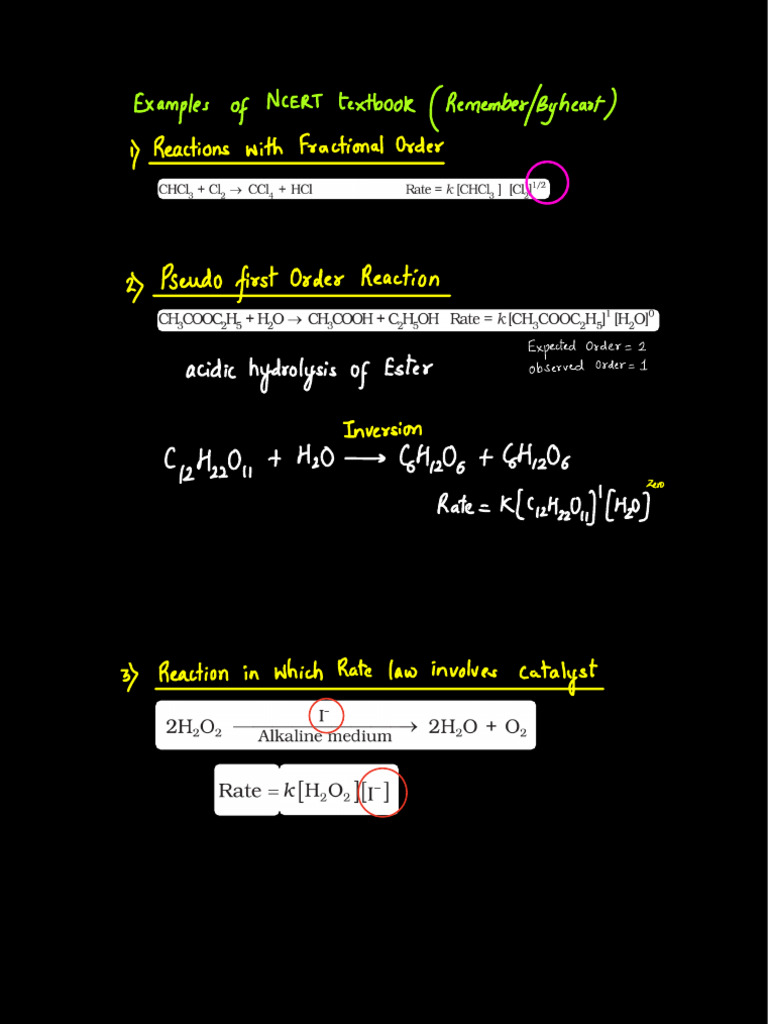 2.2 NCERT Examples of 1st Order, Zero Order Etc | PDF