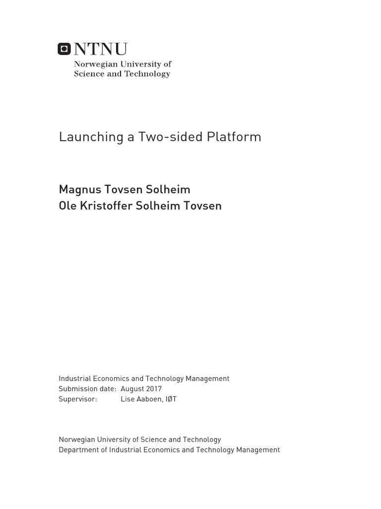 Launching A Two-Sided Platform | PDF | Qualitative Research | Analysis