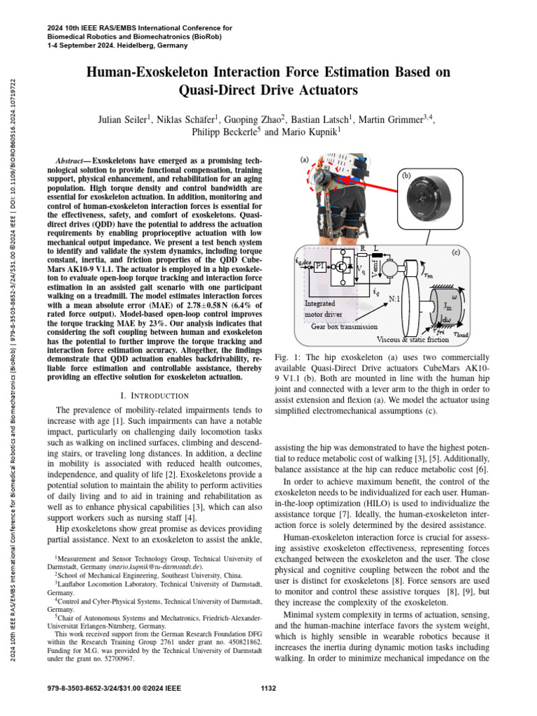 Human-Exoskeleton Interaction Force Estimation Based On Quasi-Direct ...