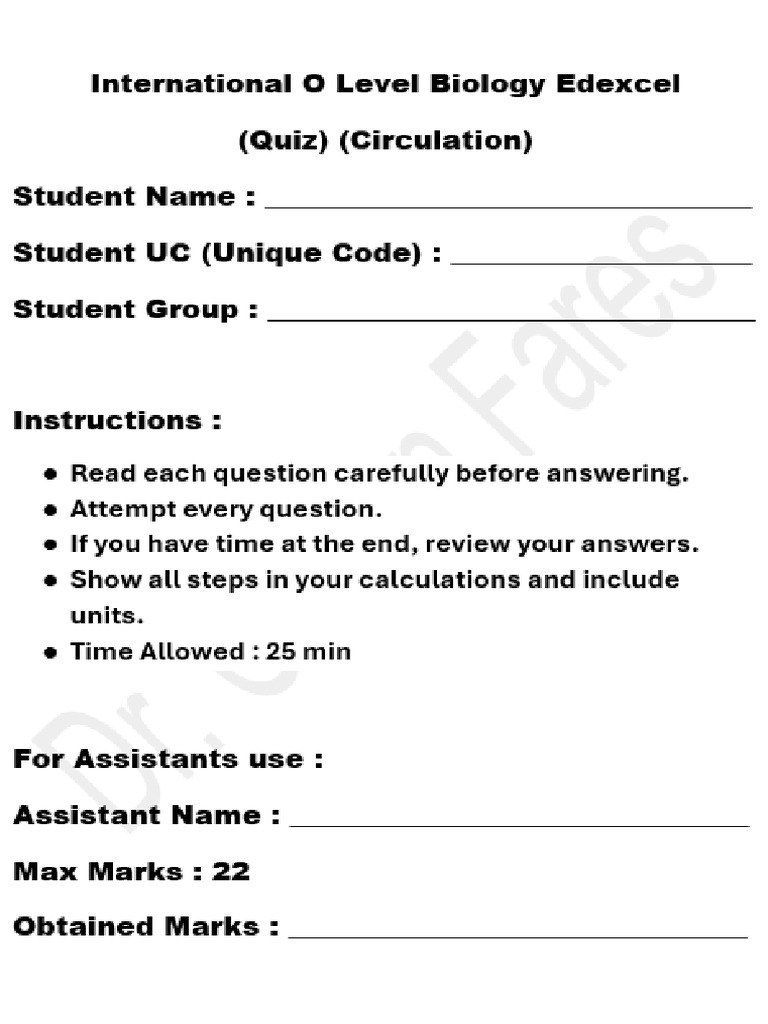 Circulation Quiz | PDF