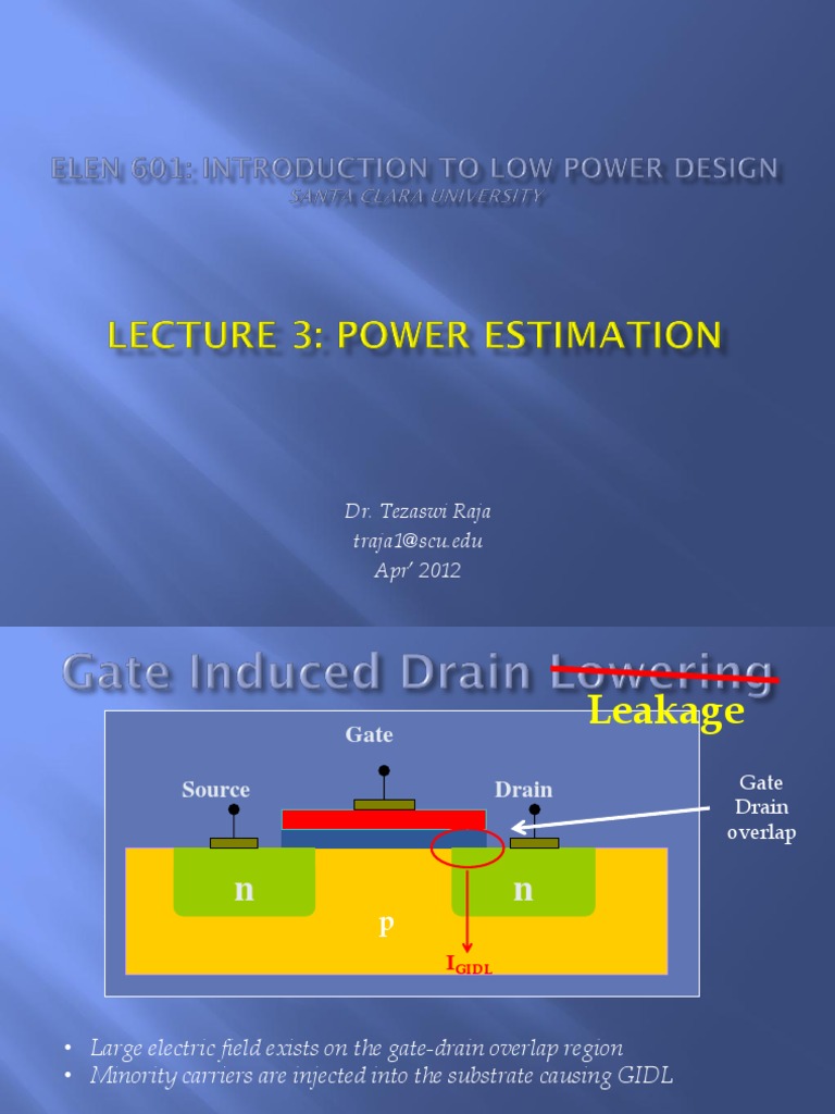 Lecture 3 Power Estimation | PDF | Spice | Electrical Network