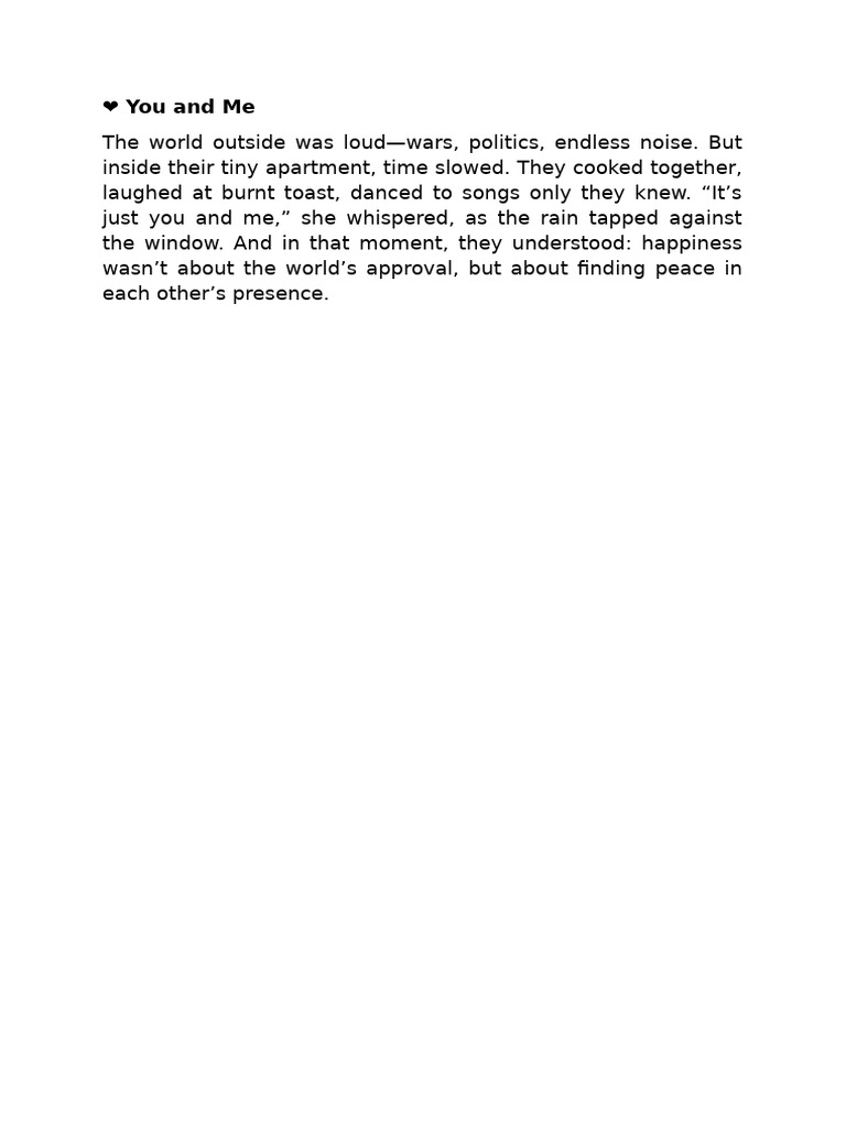 You and Me | PDF