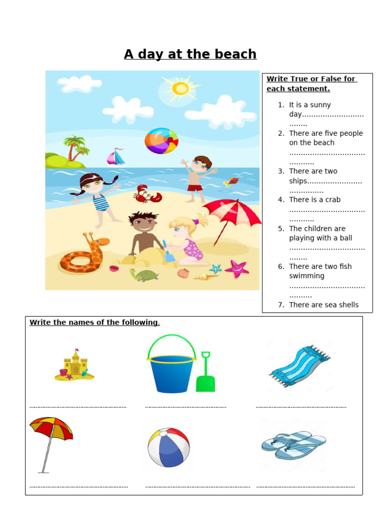 A Day at The Beach CLT Communicative Language Teaching Resources 136855 ...