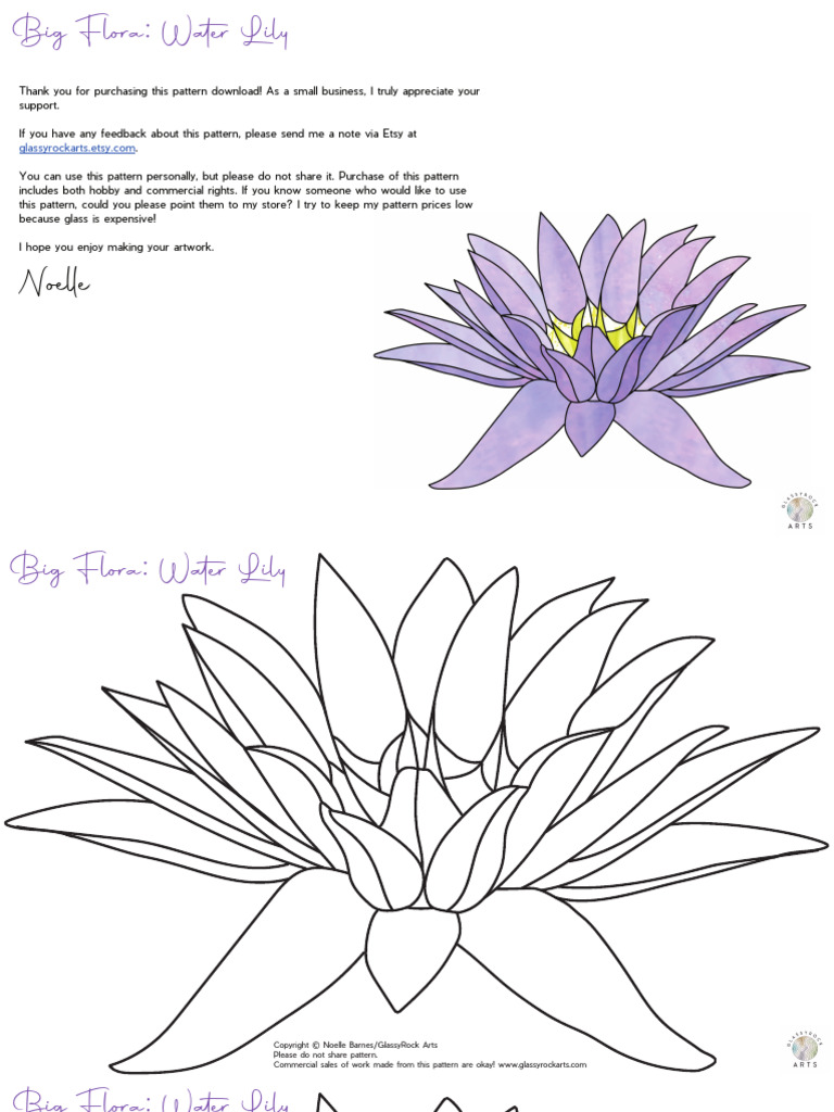 Big Flora - Water Lily Pattern GlassyRock Arts | PDF