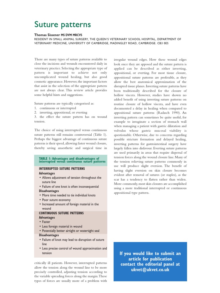Surgery Suture Patterns | PDF | Surgical Suture | Knot