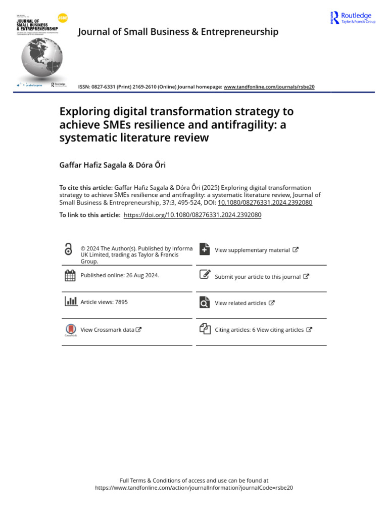 Exploring Digital Transformation Strategy To Achieve SMEs Resilience ...