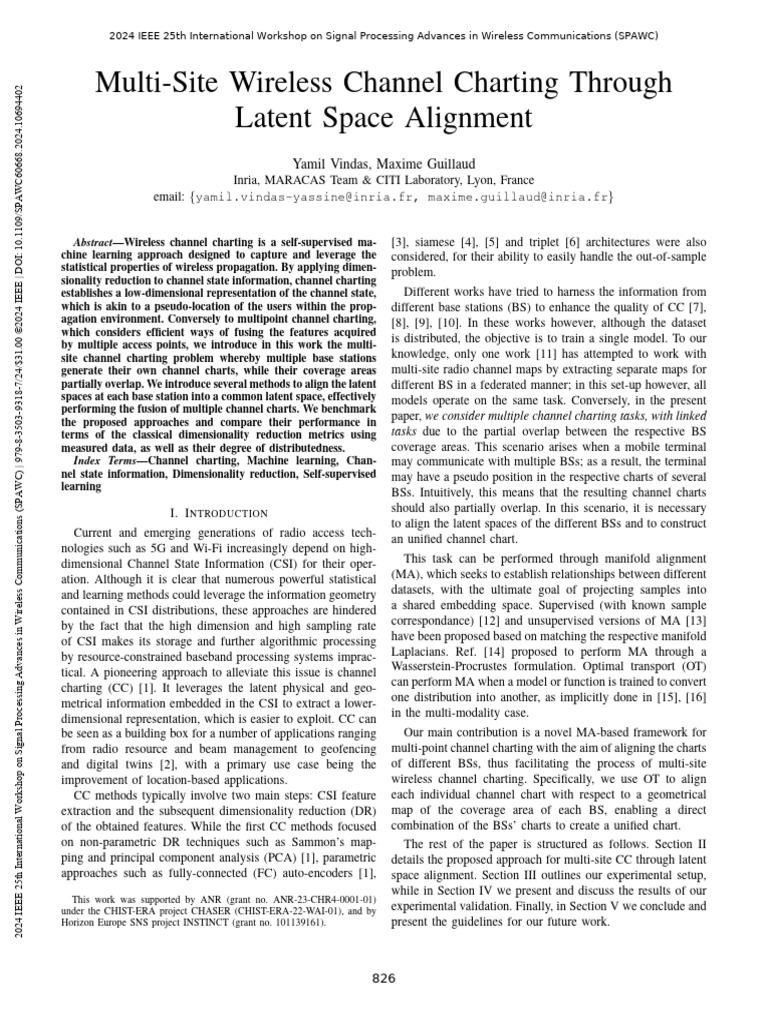 Multi-Site Wireless Channel Charting Through Latent Space Alignment ...