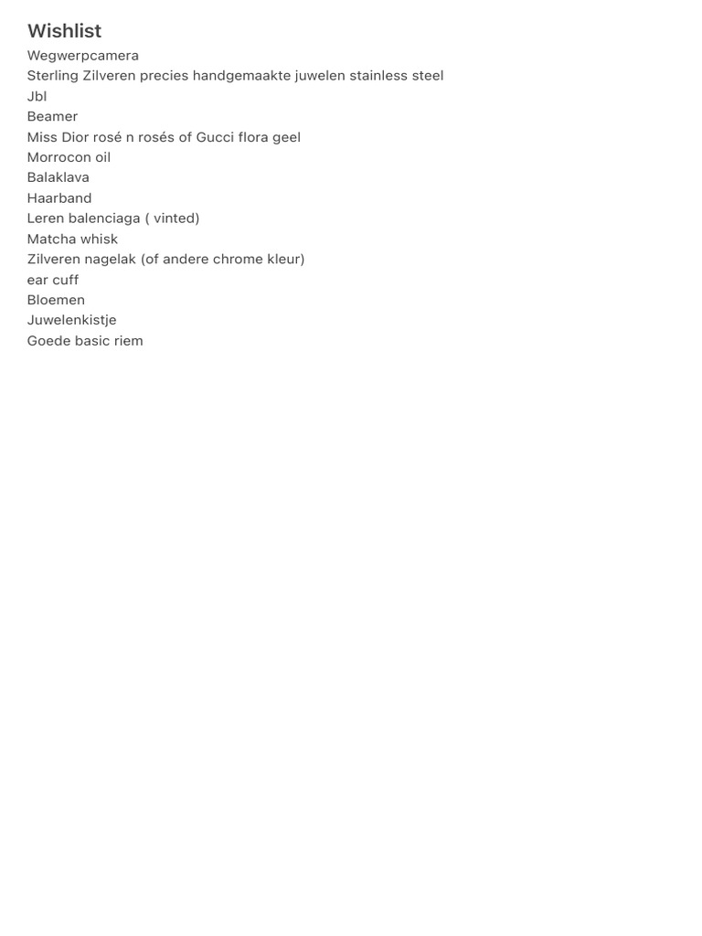 Wish List | PDF