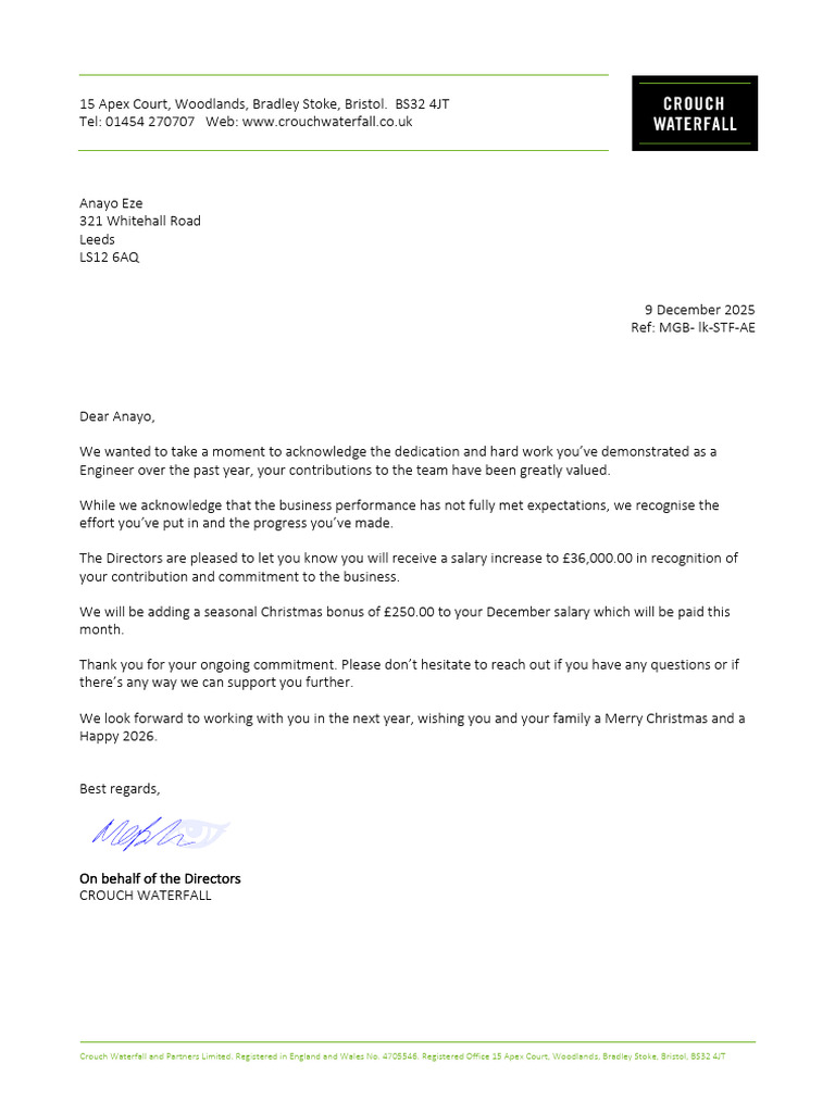 Letter - Anayo - Eze | PDF