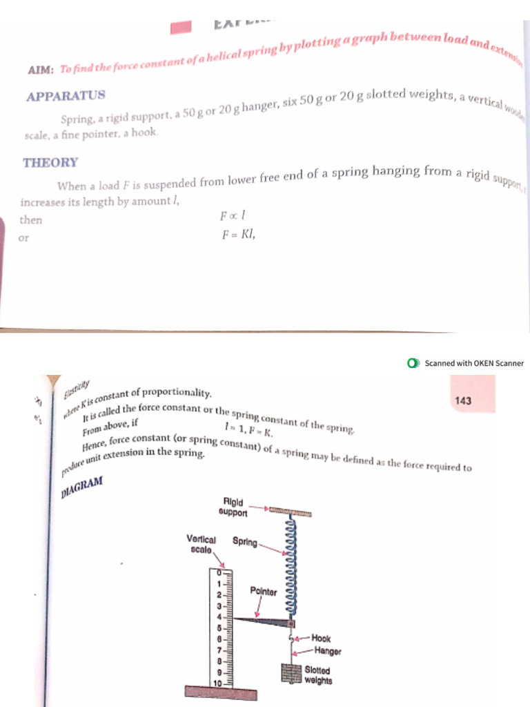 Experiment No 5 Spring Constant | PDF