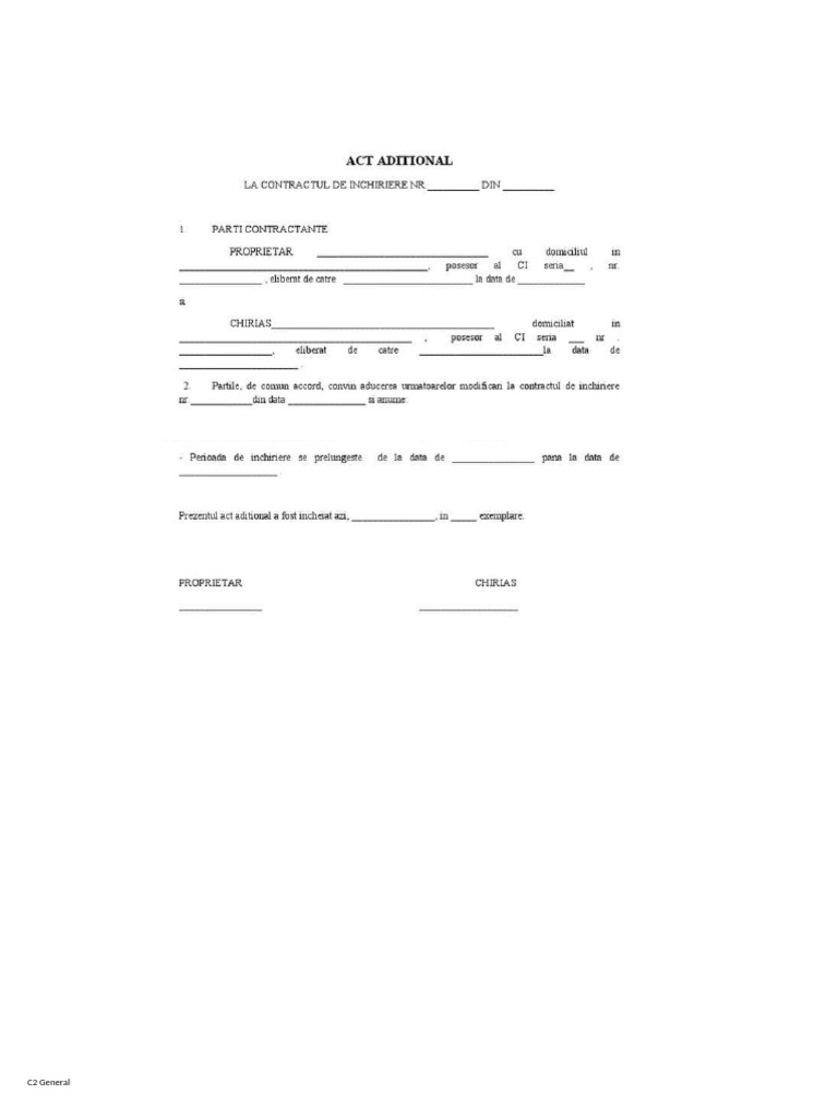 Act Aditional Prelungire Contract | PDF