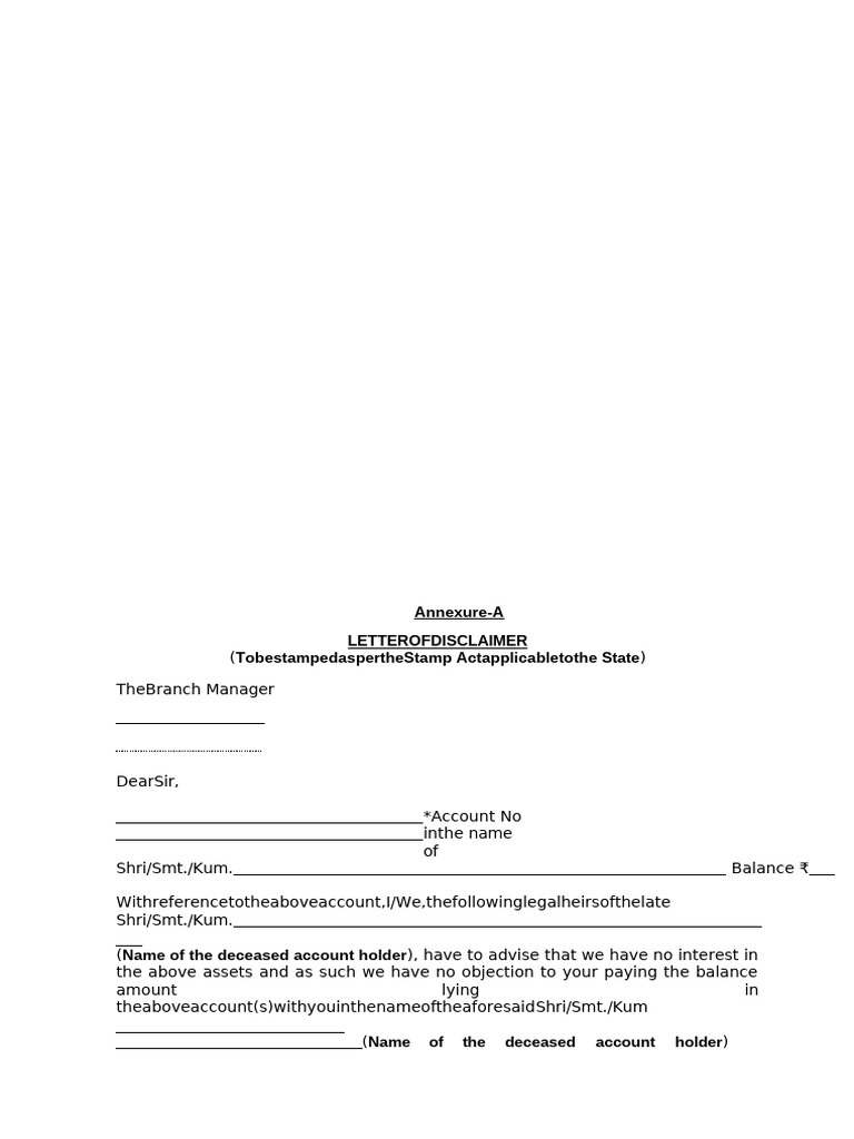 Annexure A H Other Important Documents | PDF