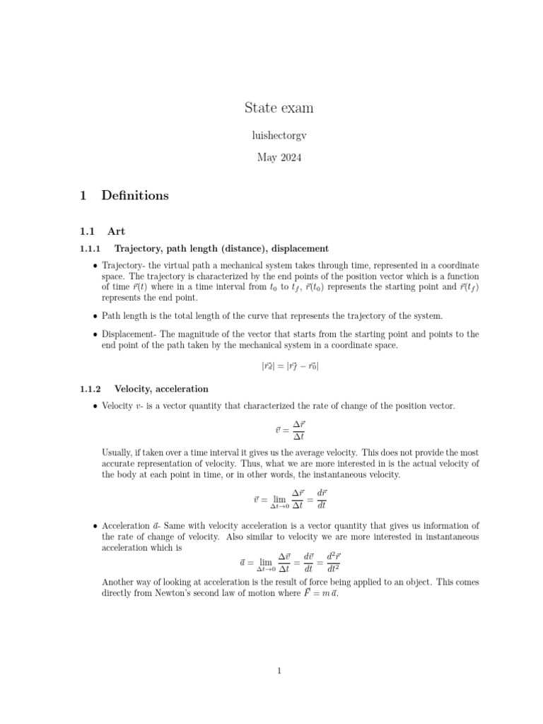 State Exam Luis | PDF | Force | Pressure