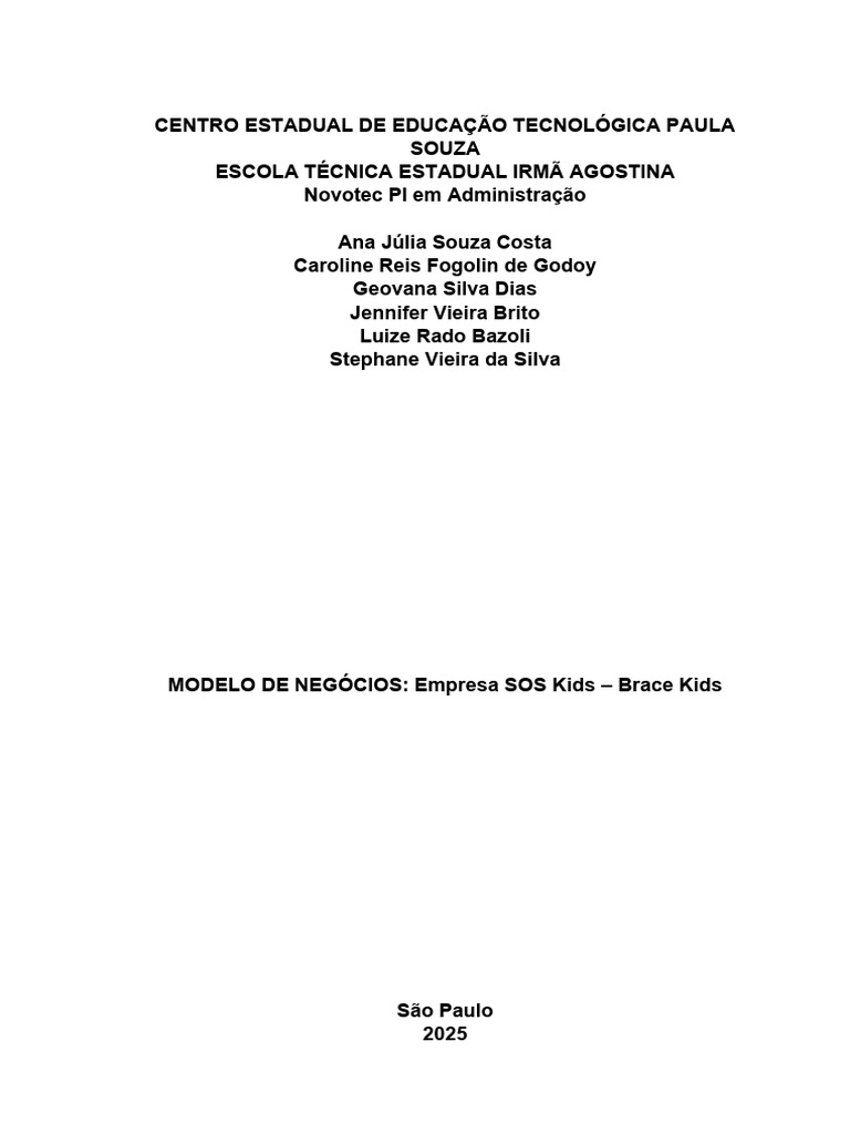 SOS Kids - Brace Kids | PDF | Inovação | Science