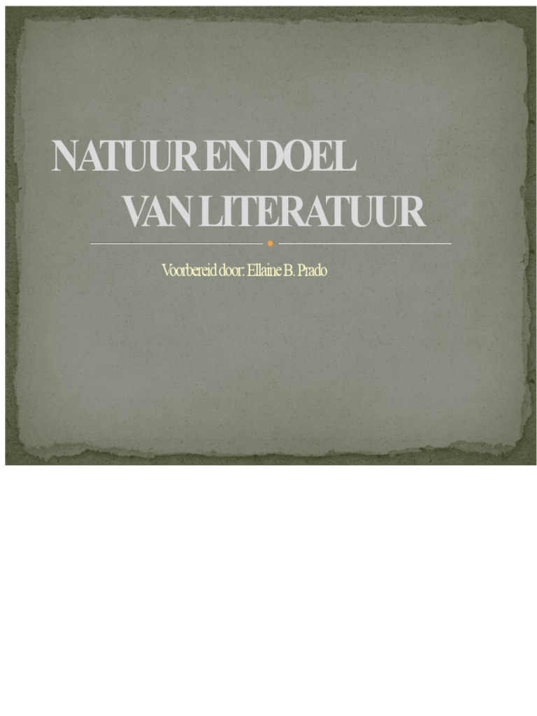 Nature en Doel Van Literatuur | PDF