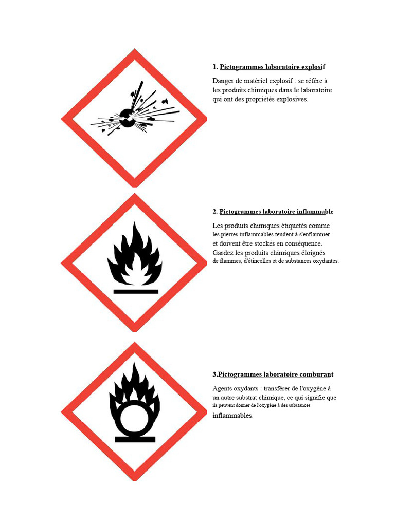 Pictogrammes de dangers chimiques en labo | PDF
