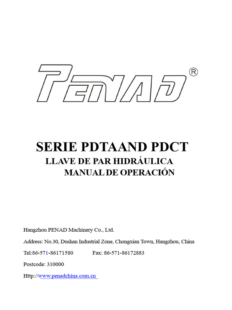 Manual de Operación Llave Torque Hidráulica | PDF | Tornillo | Tuerca ...