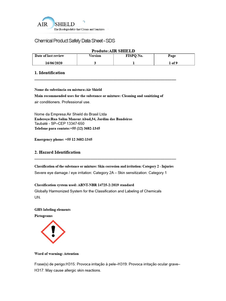 Fispq Air Shield Rev Jun.20 1 | PDF | Safety | Working Conditions