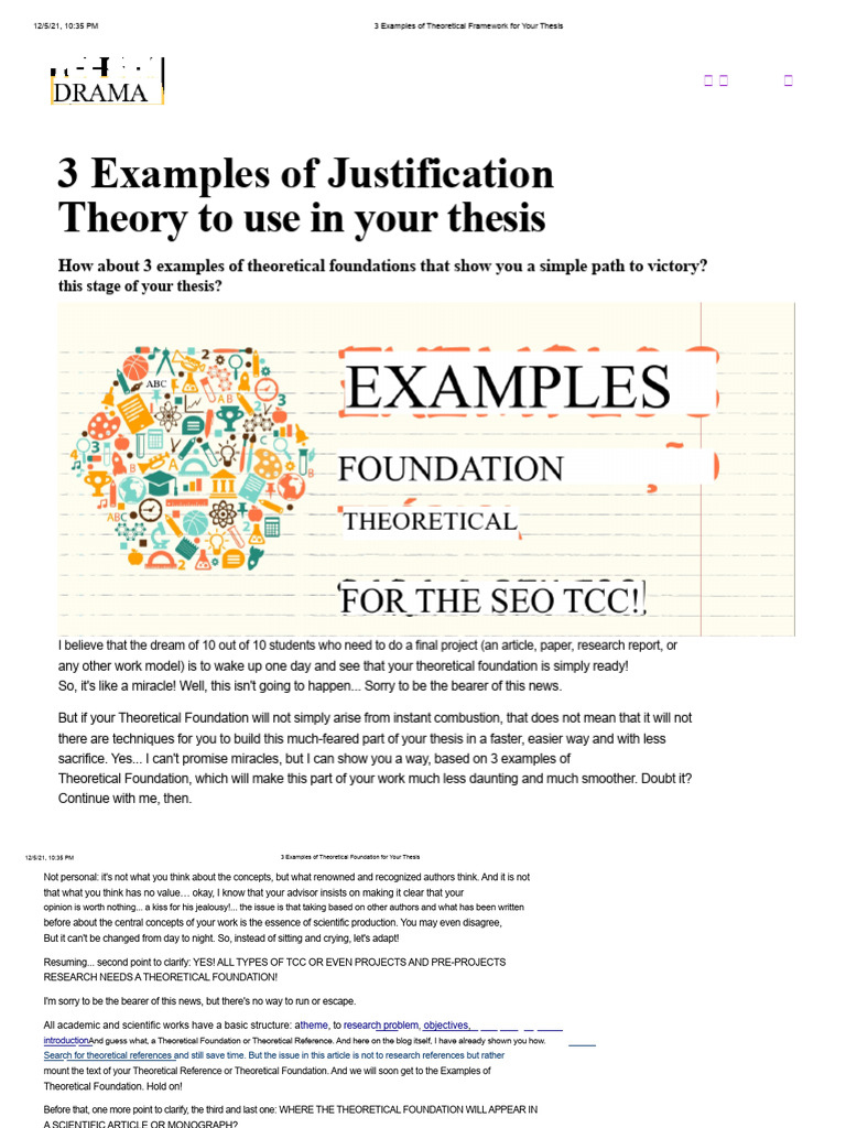 Theoretical Framework Examples for Theses | PDF | Communication ...