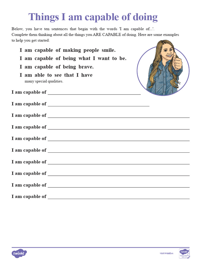 I Am Capable: Self-Affirmation Prompts | PDF