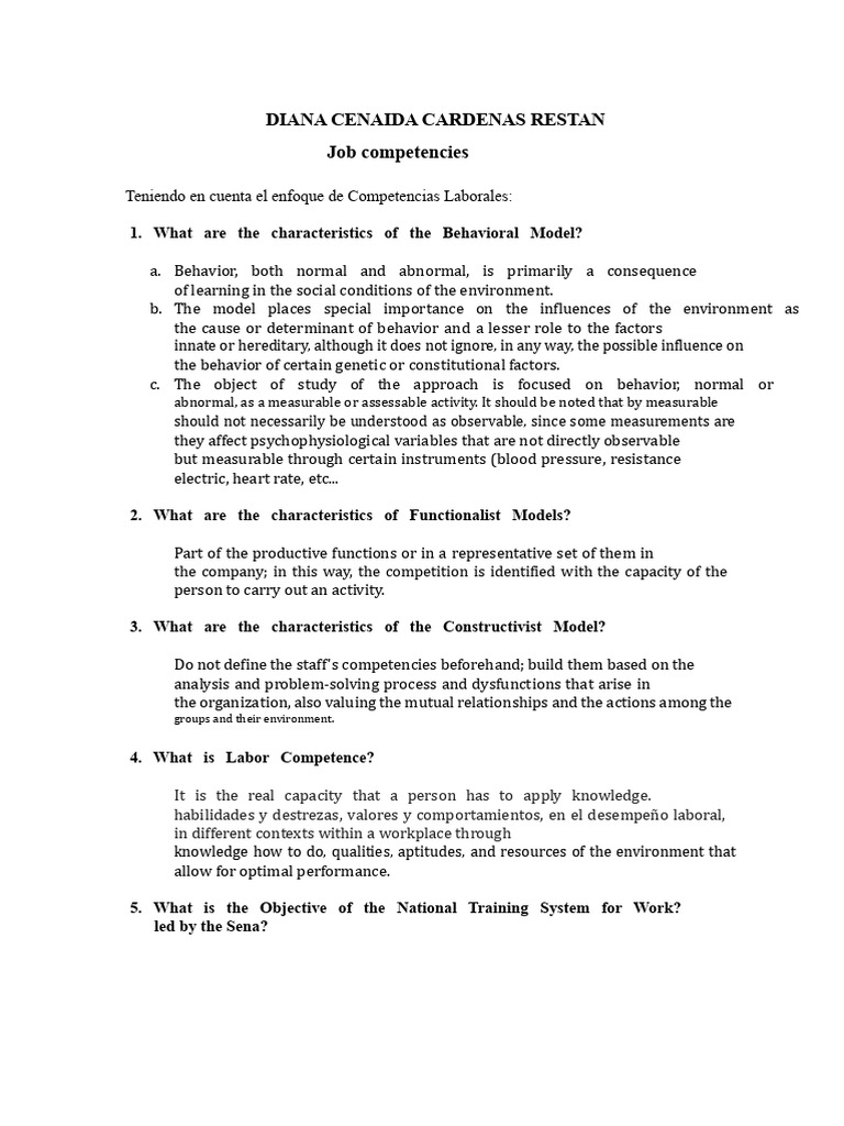 Labor Competency Models and Certification | PDF | Behaviorism | Evaluation