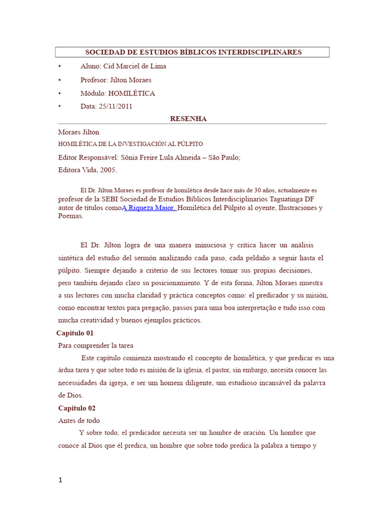 Homilética: Guía Práctica para Predicadores | PDF | Sermón