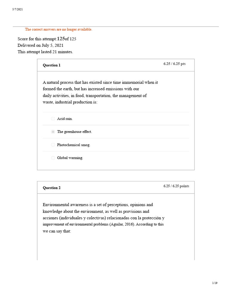 Final Evaluation - Scenario 8 Environmental Culture | PDF | Climate ...
