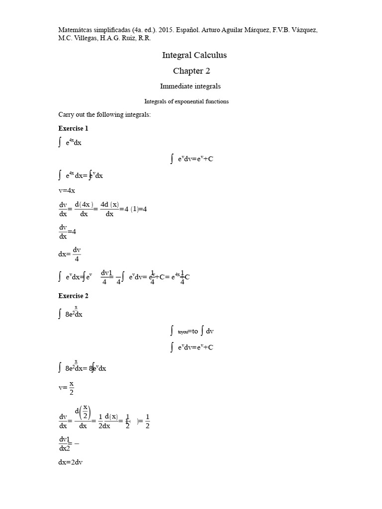 Integration - Chapter 2 - Integrals - Exponential - Functions | PDF ...