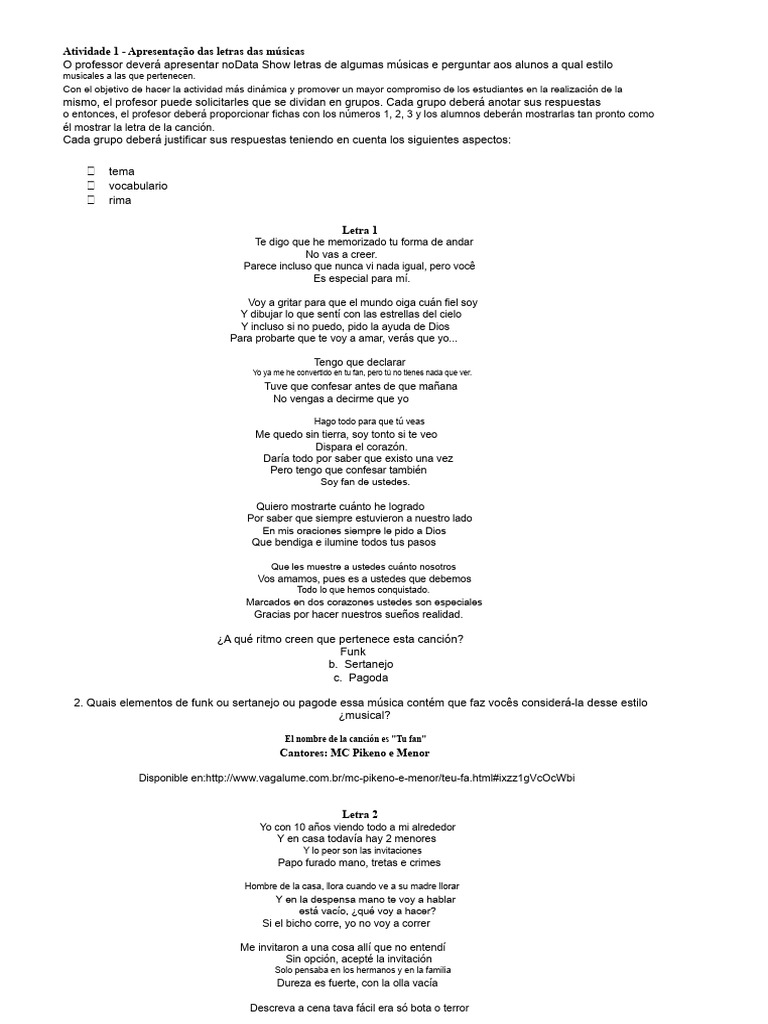 Análisis de letras de funk carioca | PDF | Canguelo | Música