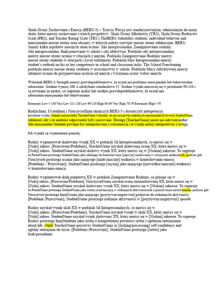 Szablon BERS 3 | PDF