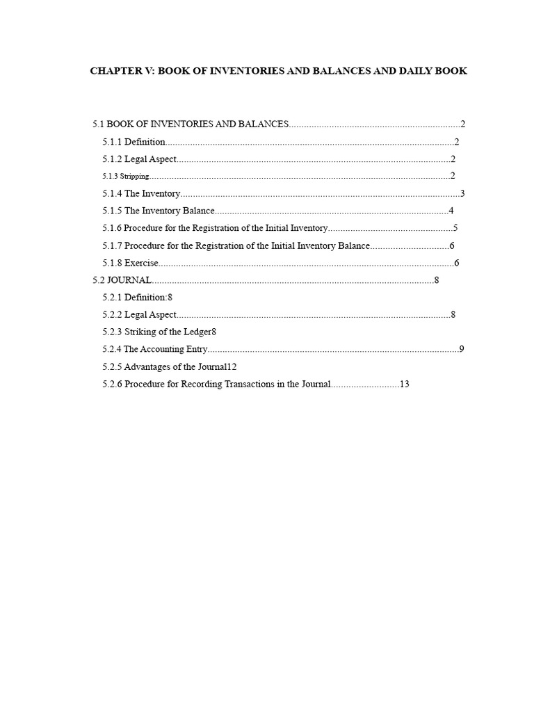 Book of Inventories and Balances | PDF | Debits And Credits | Financial ...
