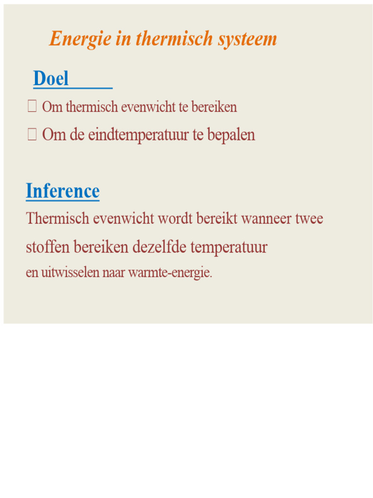 Energie in Thermisch Systeem | PDF