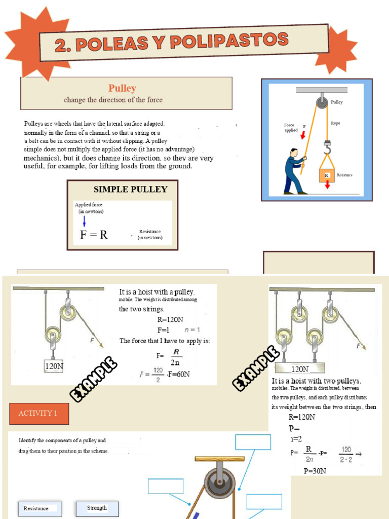 Pulleys and Blocks Summary and Exercises | PDF