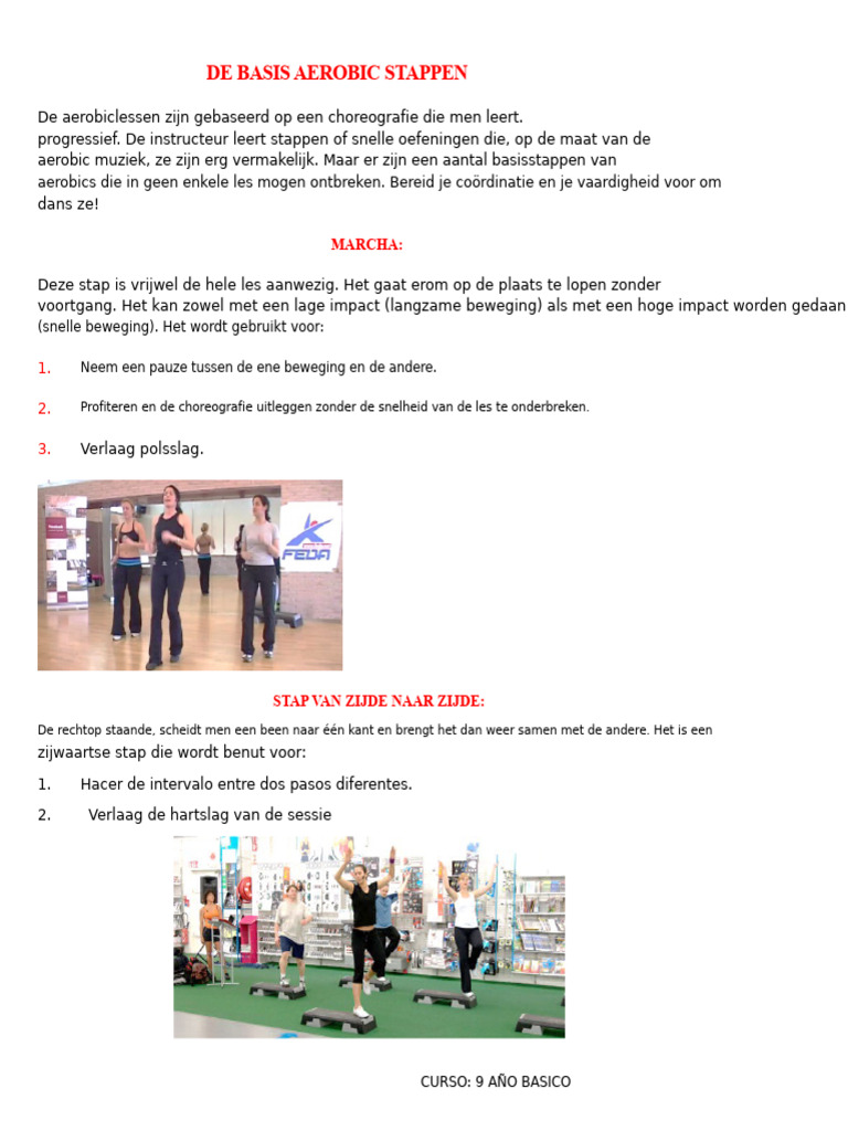 De Basis Aerobics Stappen | PDF