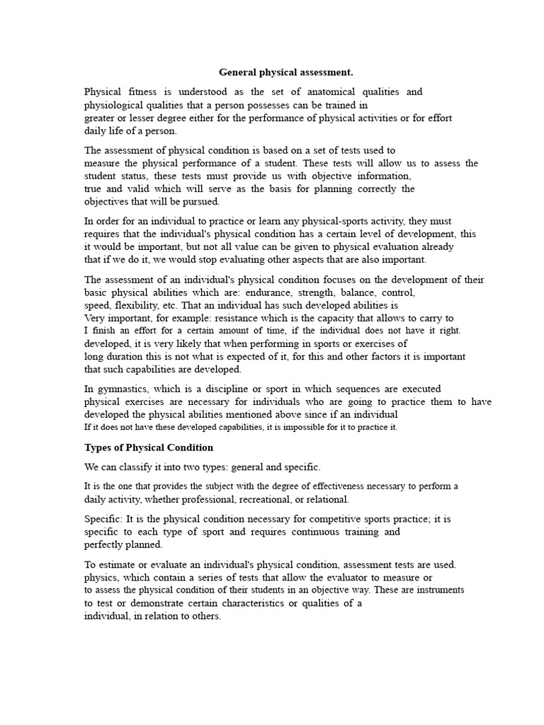 Physical Fitness Assessment Guide | PDF | Educational Assessment ...