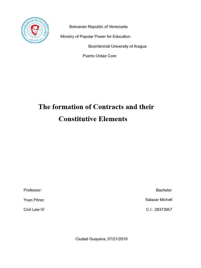 Understanding Contract Formation in Venezuela | PDF | Consent | Private Law