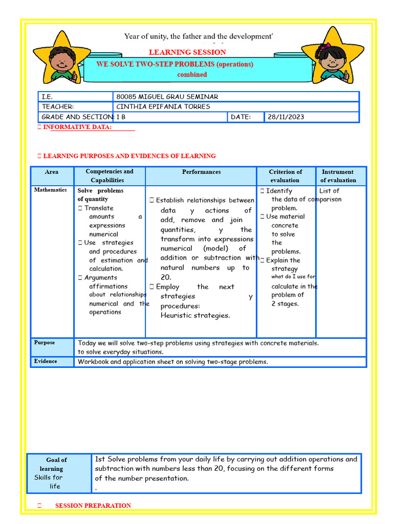 Two-Step Problem Solving in Math | PDF | Learning | Mathematics