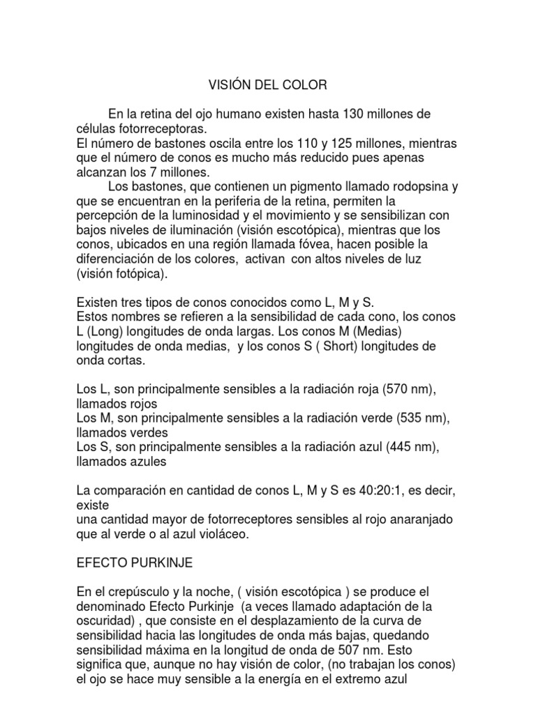 Visión Del Color | PDF | Percepción visual | Color