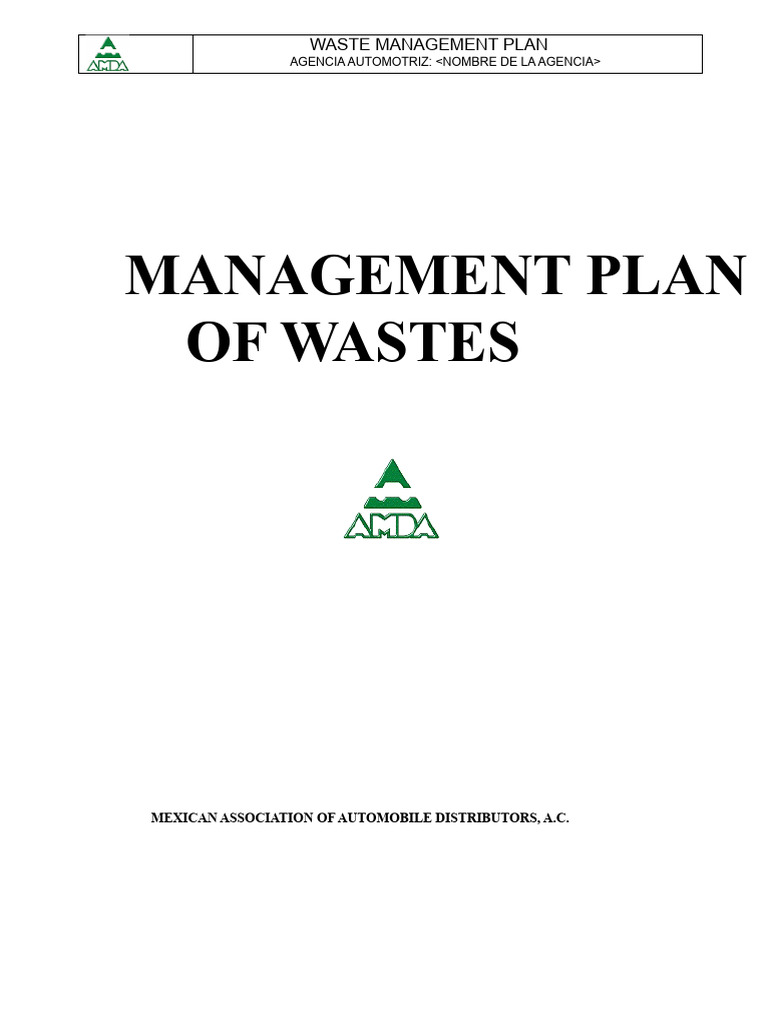 Waste Management Plan in Automotive Mechanics | PDF | Waste | Waste ...